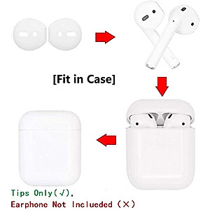OneCut (Fit-in Case) 5 Pairs Silicon Tips Ear Skins and Covers Compatible with AirPods 1 & 2, Anti Slip Anti Scratch Soft Ear Tips for EarPods Headphones/Earphones/Earbuds(Black)