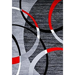 Luxe Weavers Victoria Collection 3895 Gray 2x8 Modern Abstract Geometric Stain Resistant Area Rug