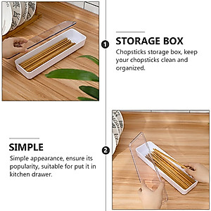 Cabilock Flatware Tray With Lid Kitchen Drawer Organizer With Lid And Drainer Plastic Kitchen Cutlery Tray and Utensil Storage Container with Cover (White)