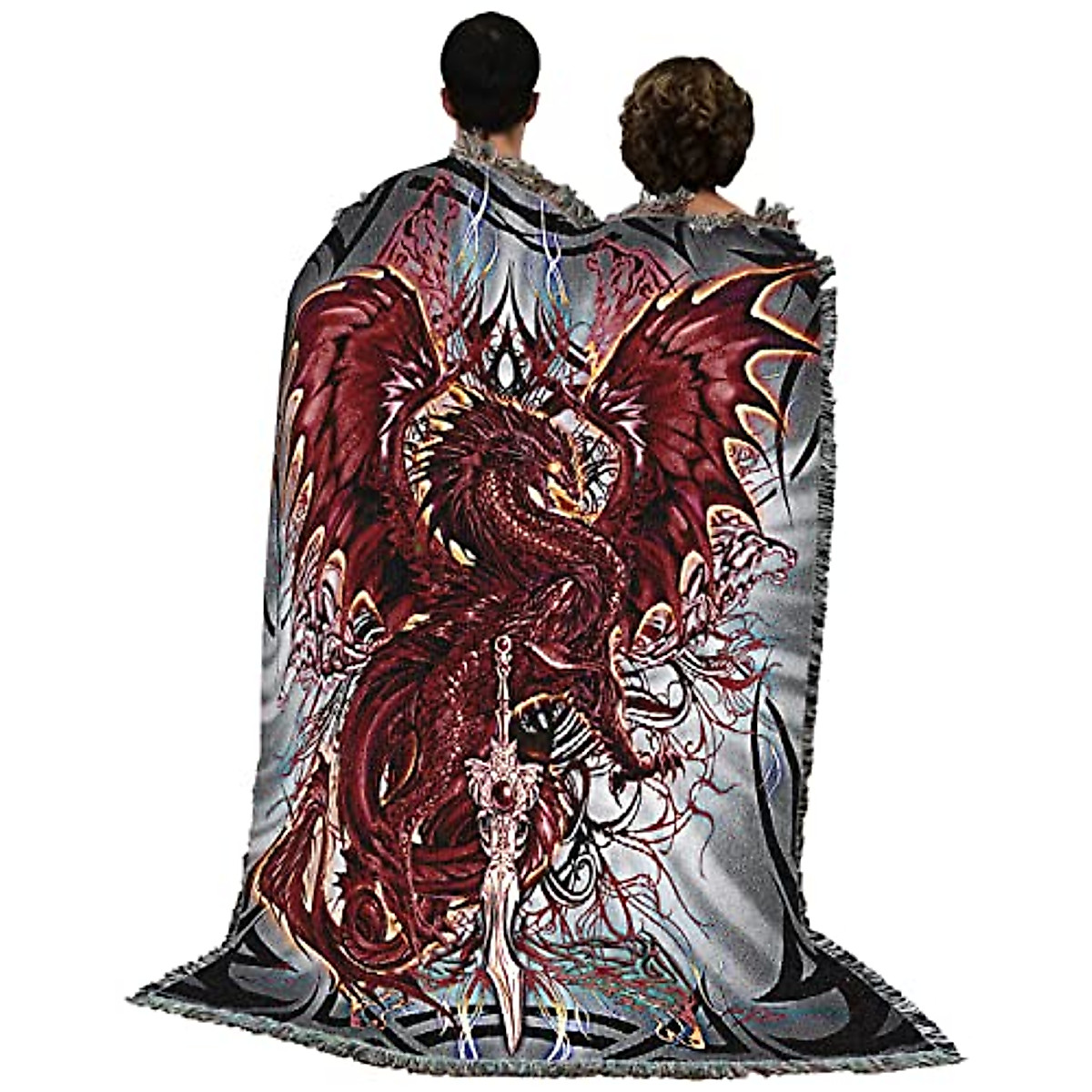 Pure Country Weavers Blood Blade Fantasy Dragon Blanket by Ruth Thompson - Gift Dragon Fantasy Tapestry Throw Woven from Cotton - Made in The USA (72x54)
