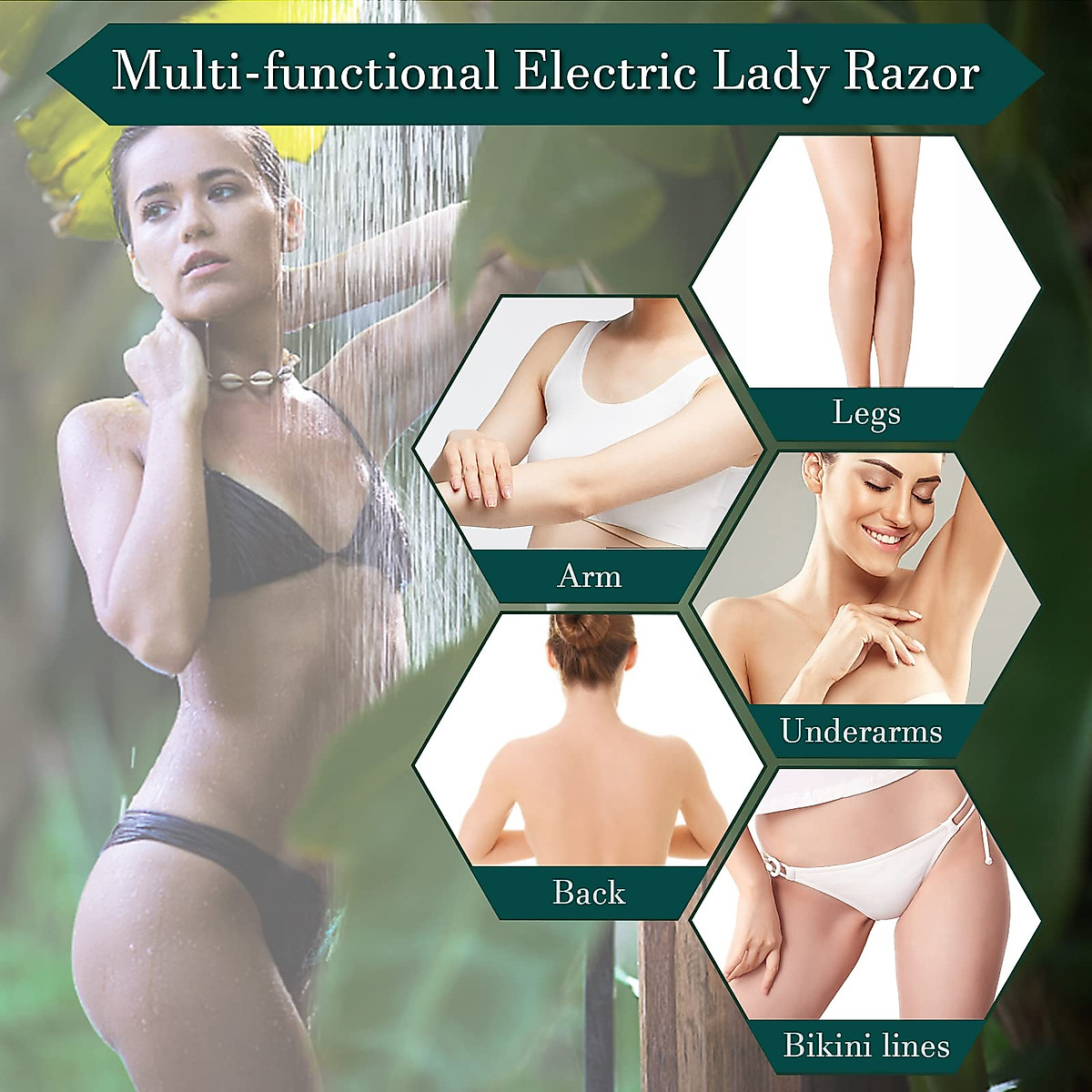 Women's Bikini Trimmer, Senignol 2 in 1 Pubic Hair Trimmer for Women Electric Razors for Women, IPX7 Waterproof Women's Body Trimmer, Valentines Day Gifts