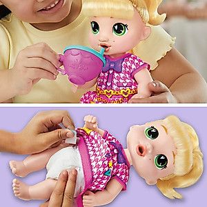 Baby Alive Bubbly Tea Party LaLa GooGoo Doll with Teapot Accessories, Blonde Hair, 11 Inches, Toys for 3 Year Old Girls and Boys & Up