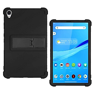 HminSen Case for Lenovo Tab M8 3rd Gen, Soft Silicone Stand Cover for 8.0 Inch Tablet, Black