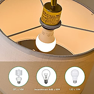 EDISHINE 63" Floor Lamp for Living Room, Tall Standing Lamp with Adjustable Linen Shade, Modern Arched Reading Lamp for Bedroom, Office