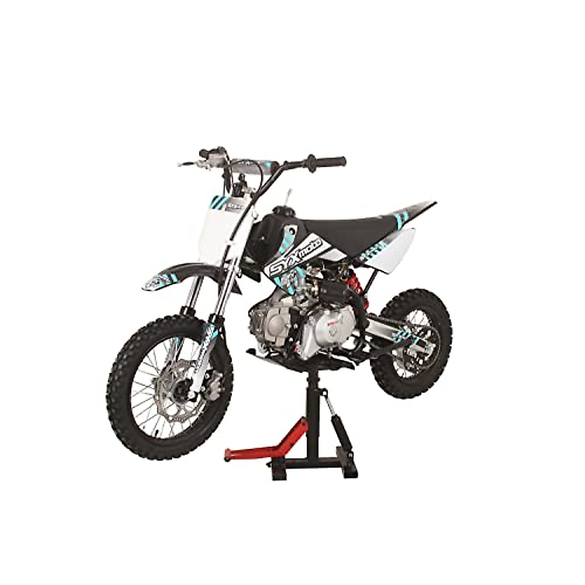 SYX MOTO 125cc Dirt Bike for Teens 12+yrs 4-Stroke Gas-Powered Dirt Bike Off-Road Motorcycle Electric Start Fully Automatic Transmission, Roost 125-1f, Black/Blue