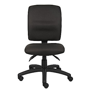 Boss Office Products Multi-Function Fabric Task Chair without Arms in Black (B3035-BK)