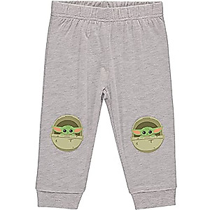 STAR WARS Baby Boy 3 Piece Baby Yoda Set Includes Bodysuit, Pants and a Zip-up Fleece Vest - 24 Months