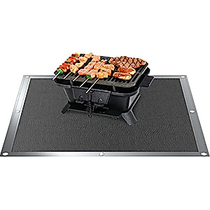 Premium Fire Pit Mat 40"x40" 4 layer, 6mm XtraThick,double sided Heat Shield Insulation, Fireproof Mat, Under Grill Mats, Outdoor Grill or Smoker Firepit Grass & Wood Deck Mat Heat Protector Pad
