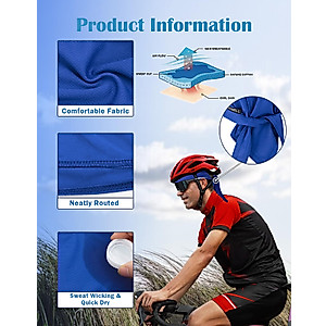 JHYWELL Dew Rag Blue Doo Rags Hard Hat Liner Sweat Wicking Beanie Helmet Cooling Heap Wraps for Men and Women (Blue 4 Pack)