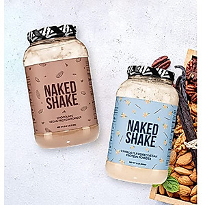 Naked Shake - Chocolate Protein Powder - Plant Based Protein Shake from US & Canadian Farms with MCT Oil, Gluten-Free, Soy-Free, No GMOs or Artificial Sweeteners - 30 Servings