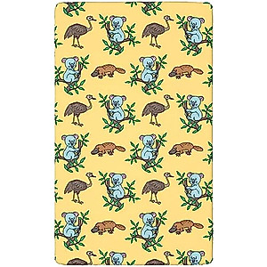 Eucalyptus Themed Fitted Mini Crib Sheets,Portable Mini Crib Sheets Soft & Stretchy Fitted Crib Sheet - Crib Mattress Sheet or Toddler Bed Sheet,24“ x38“,Multicolor