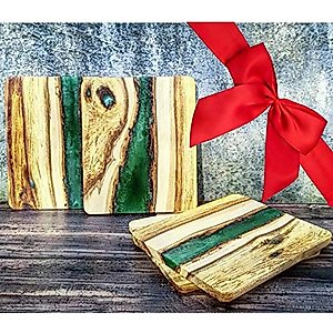 Epoxy Resin Board | Handcrafted River Board, Epoxy Resin Wooden Serving Board Antipasto Platter Charcuterie, Gift Board