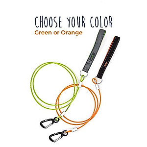 Mighty Paw Chew Proof Dog Leash - Six Foot Metal Cable Lead, Non Chewable Braided Cord with Padded Handle. Chew Resistant, Great for Large Dogs and Teething Puppies (Green)