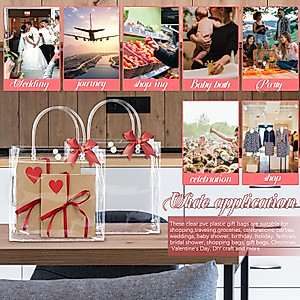 BadenBach 15 PCS Clear Gift Bags with Handles,6.89" x 6.89" x 3.54",Plastic Clear Gift Bags Clear Goodie Bags Clear Favor Small Tote Bags for Wedding Birthday Baby Shower Party Halloween Christmas