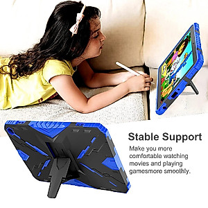 MaoMini for Kindle Fire HD 8 Case/HD 8 Plus Case 2020 Release 10th Generation,Kickstand Heavy Duty Armor Defender Cover (Blue)