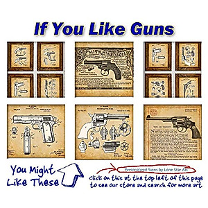 Gatling Machine Gun Patent Print - 11x14 Unframed Patent Print Gun Pictures for Wall - Man Cave Gun Poster Decor - Gift Under $20 for Gun Owners and Firearms Enthusiasts