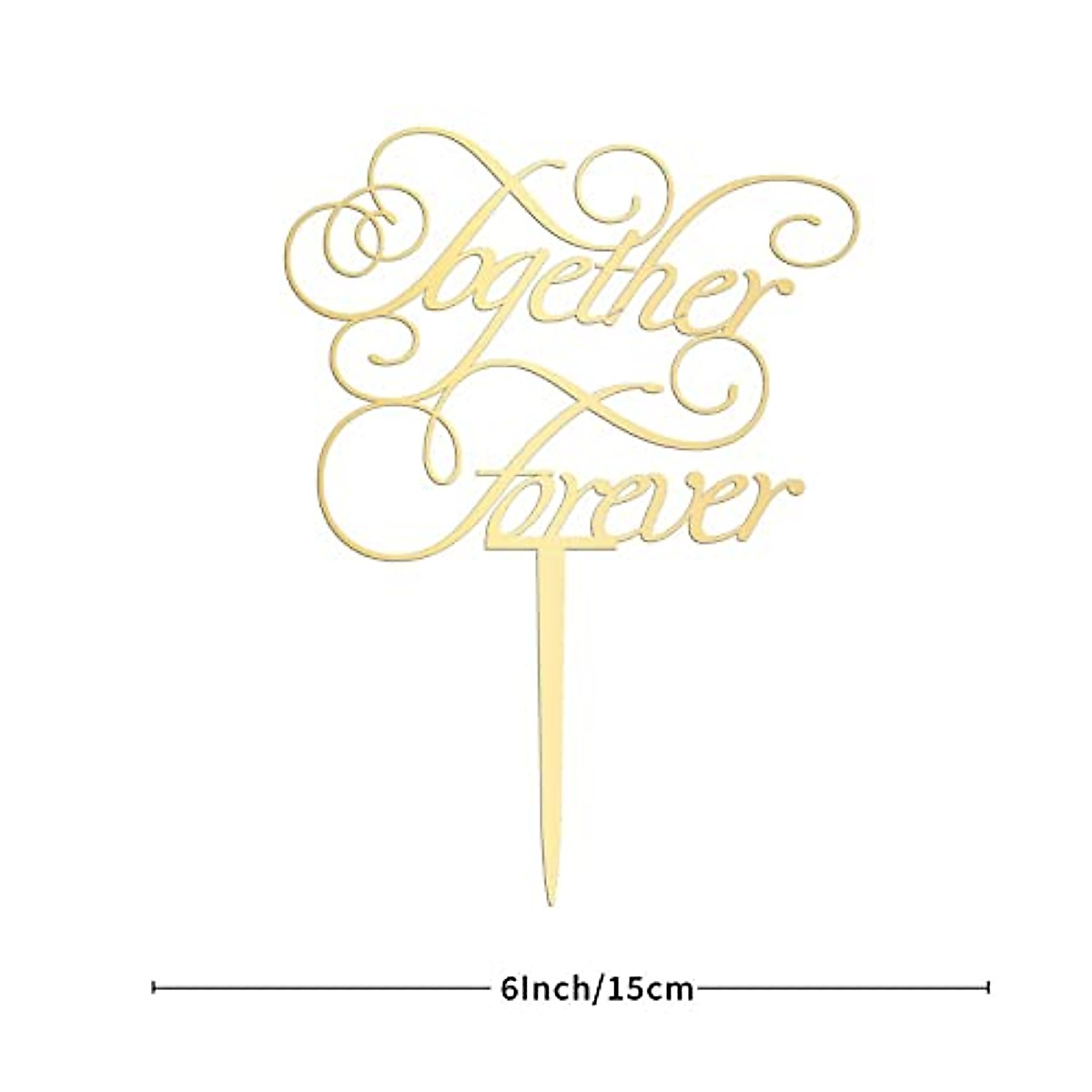 Together Forever Custom Engagement Wedding Caketopper Wedding Wedding Party Supplies For Couples Wedding Gifts Mirror Gold