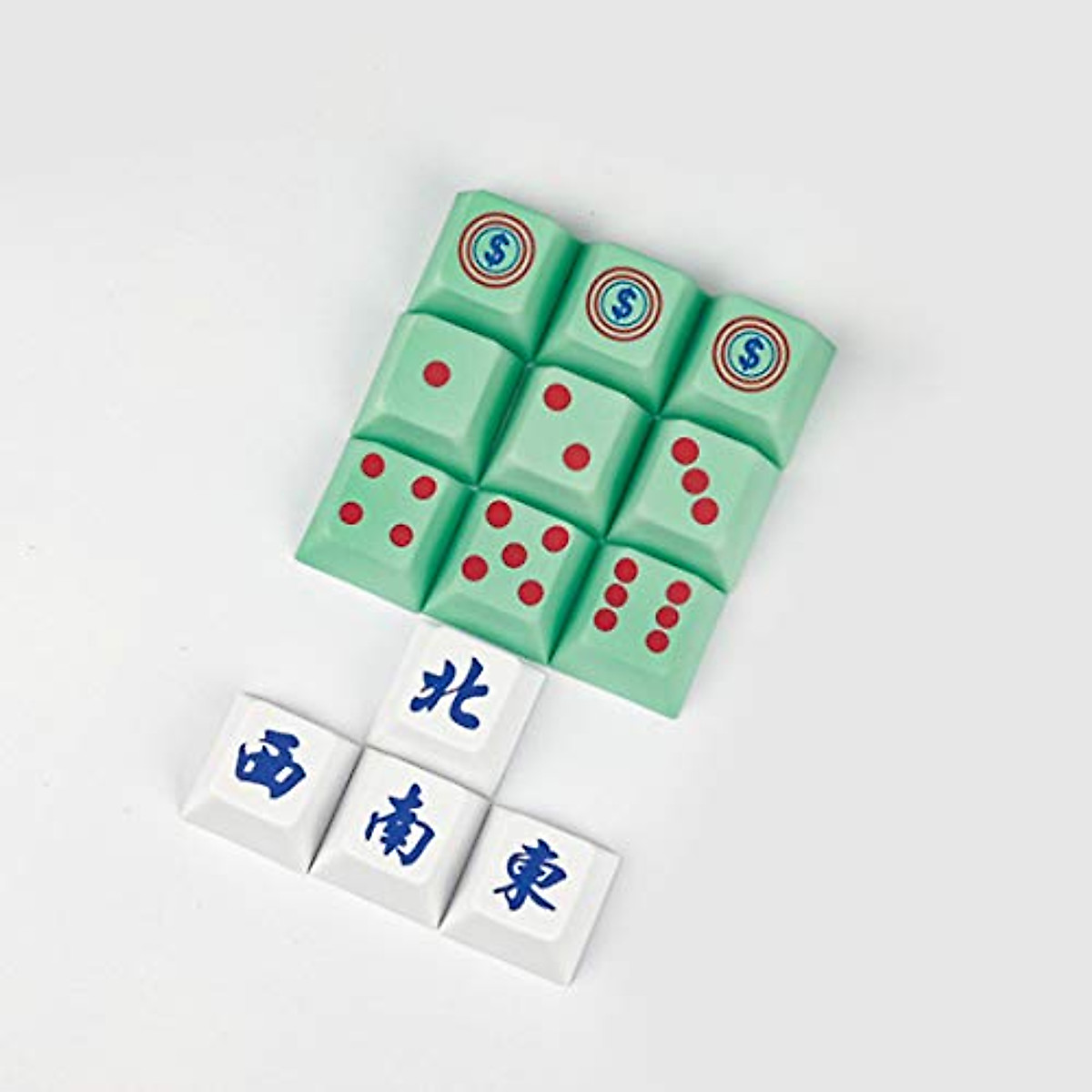 Mahjong Style PBT Dye-sub Keycaps with Puller for 61/64/87/96/104 Keys GH60 RK61 Matrix Joke Custom Mechanical Gaming Keyboard