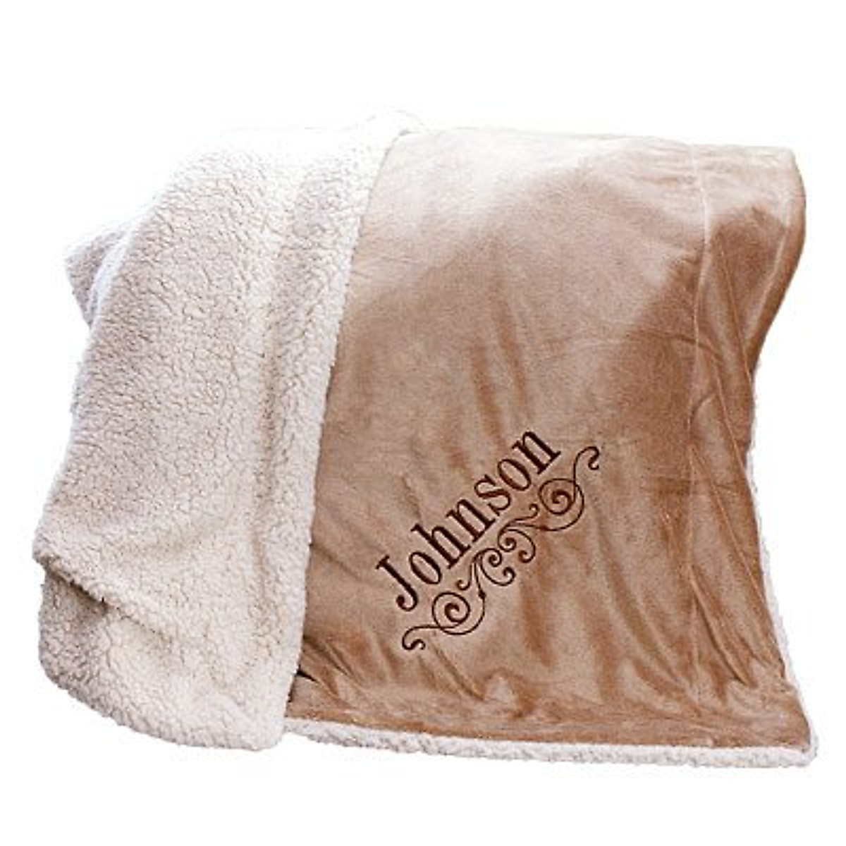 GiftsForYouNow Personalized Throw Blanket with Name, Measures 50 x 60 Inches, Embroidered and Sherpa Blanket for Bed or Couch, Polyester Throw Blanket