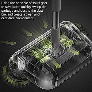 Hand Push Sweeper, Household Lazy Dry Sweep, Wet Mop, Storage,3 in 1 Suction Sweeping Machine, 180° Range of Motion, Hand-Push Automatic Hand Sweeper is Light and Quiet, for Wood Hardfloor, Tile