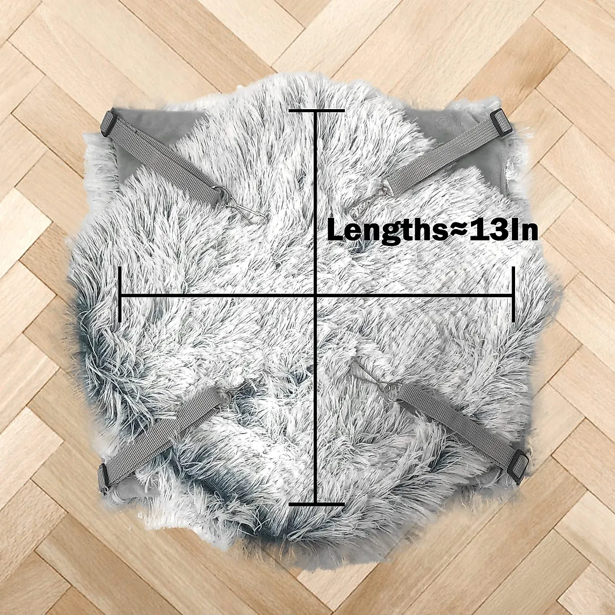 FULUE Ferret Rat Plush Hammock, Ferret Soft Bed Hammock Sugar Glide Cage Accessories for Ferret Rat Guinea Pig Chinchilla Squirrel Toy for Cage 13inch (Grey)