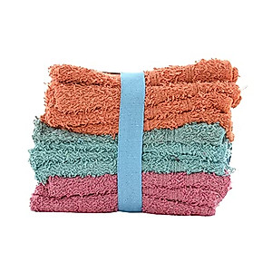 Shop LC 12ct Pink Light Blue Orange Wash Cloths Cotton Quick Drying Ultra Soft