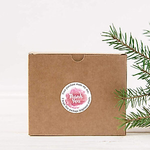 TOYANDONA 500pcs Thank You Sticker, Your Purchase Made My Day Stickers Decorative Business Stickers Self Adhesive Round Thank You Labels for Envelope Package Cards Party Supplies