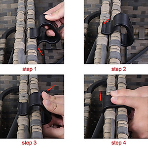 SUQ I OME Pack of 10 Outdoor Patio Garden Wicker Rattan Furniture Aligment Sofa Rattan Chair Fastners Clip Sectional Connector - Non Slip (1.74 inches,Small)