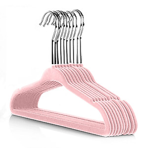 MOERKADA Baby Velvet Hangers 50pack-11“Inch Non Slip Kids Hangers for Infant/Toddler Pink Hangers