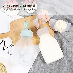 Stankeloko Silicone Milk Storage Bags(8oz/240ml,4pack) Reusable Breast Milk Bags for Breast Feeding Leak-Proof Milk Freezer Storing Pouches Multiple Functions Storage Bags