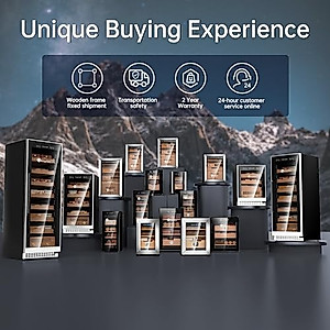 KingChii 33L Electric Cigar Humidors Temperature Control System, Cooling & Heating Humidor Cabinet with Spanish Cedar Wood Shelves & Hygrometer, Father's Day Gifts for Men (4 Layers 250 Capacity)