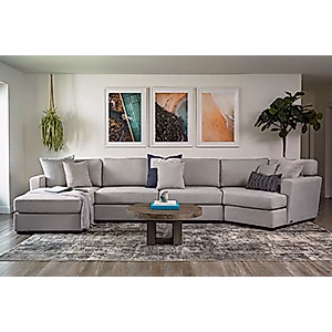 Abbyson Living Elliot Sofa - Transitional Design, Fabric, Stain Resistant, Light Gray