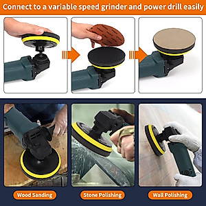 Pomsare 45PCS 5 Inch Wet Dry Sanding Discs Kit with Hook and Loop Backing Pad 5/8-11 and Foam, Angle Grinder Drill Sanding Attachment, Sander for Drill 400 to 5000 Grits Sandpaper for Wood Metal Car