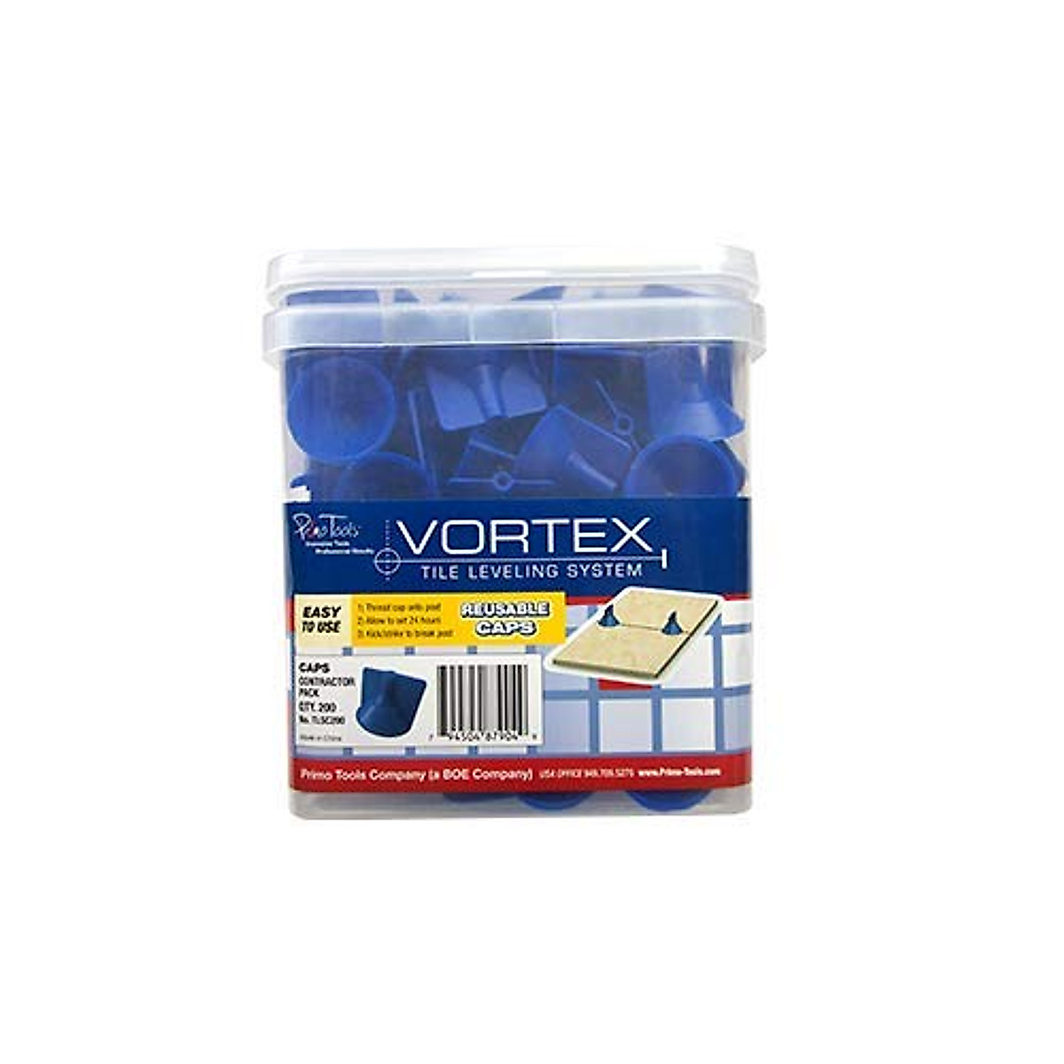 VORTEX TILE LEVELING SYSTEM CAPS - 200 PIECES