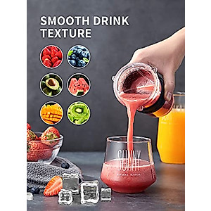 Personal Blender with 2 x 20oz Travel Bottle and Coffee/Spices Jar, Portable Smoothie Blender and Coffee Grinder in One , 500W Single Serve Blender for Shakes and Smoothies, BPA free, by Yabano (Black)