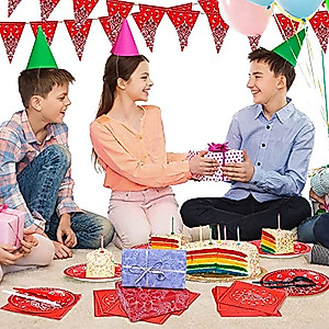 Kavoc 60 Sheets Paisley Blue Red Gift Tissue Paper,20" x 20" Brown Boho Wrapping Art Tissue Paper for Western Cowboy Theme Party Decoration (Red)