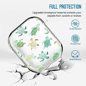 Cute Turtle AirPods Case Cover,Soft TPU AirPods Case 2&1 Shockproof Silicone Waterproof AirPods Skin Cover Protective Case for Airpods 1st/2nd Charging Case for iPhone XR/7/7P/8/8P (Little Turtle)