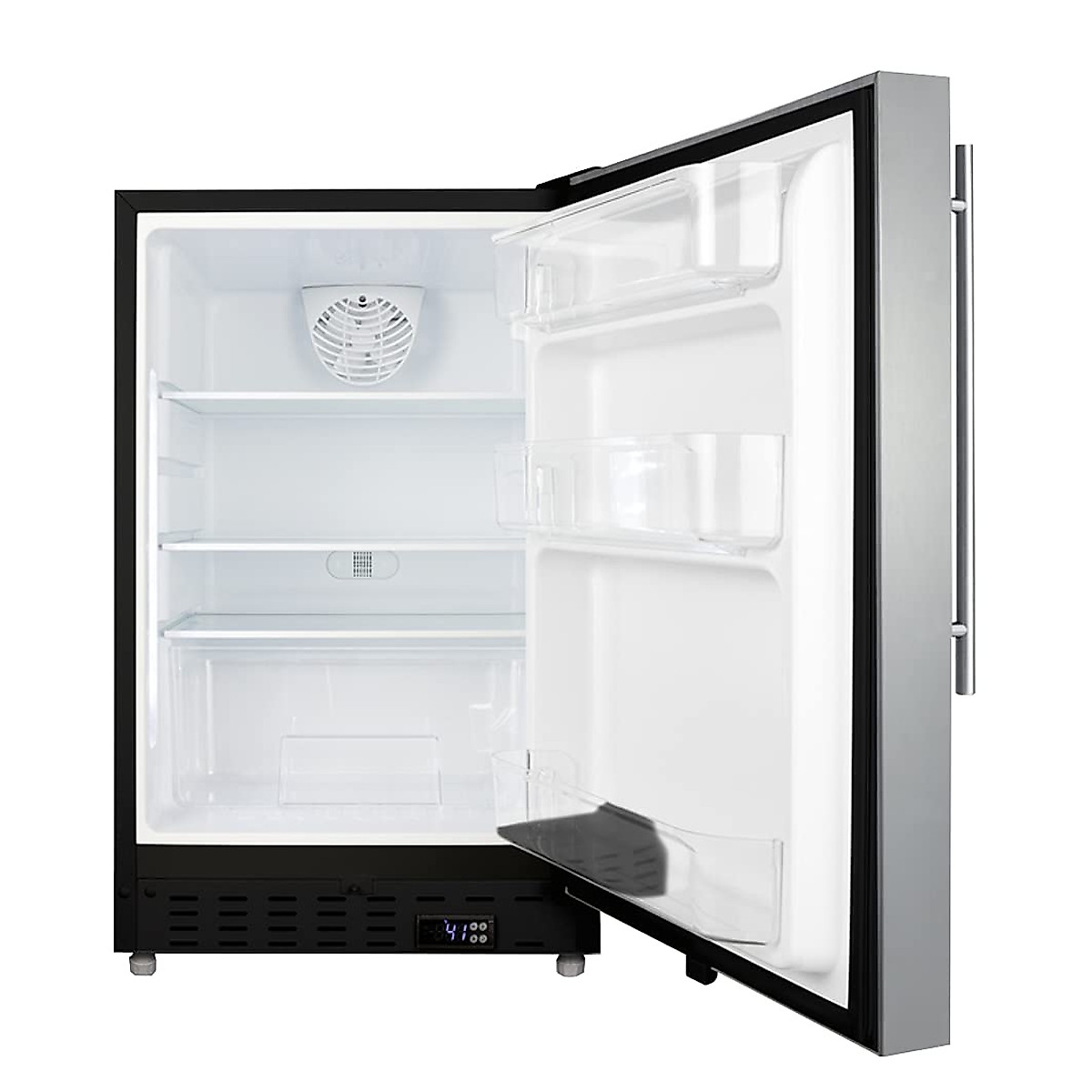 Summit Appliance ALR47BSSHV 20" Wide Built-In All-Refrigerator, ADA Compliant, Adjustable Thermostat, 3.53 cu.ft Capacity, Removable Door Racks, Temperature Alarms, Automatic Defrost