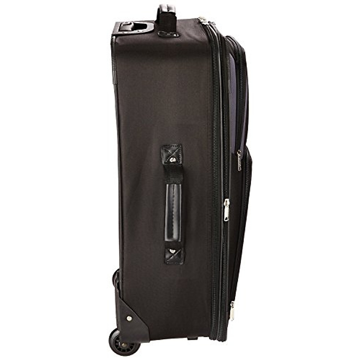 Rockland Journey Softside Upright Luggage Set,Expandable, Black/Gray, 4-Piece (14/19/24/28)