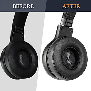 SOULWIT Professional Replacement Ear Pads for JBL E35 E45 E45BT Bluetooth Wireless Headphones, Earpads Cushions with Softer Protein Leather, Noise Isolation Foam (Black)