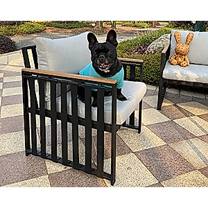 DECMICO Patio 5-Seat Sectional Sofa, Wide Outdoor U-Shaped Steel Frame Finished Rubber and Grey Cushions Sofa Furniture Set with Glass Coffee Tablefor Garden, Backyard, Balcony and Deck…