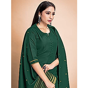 Indian Kurti for Womens With Pant Dupatta | Rayon Foil Printed Dress Kurtis Kurta For Women Dress Green