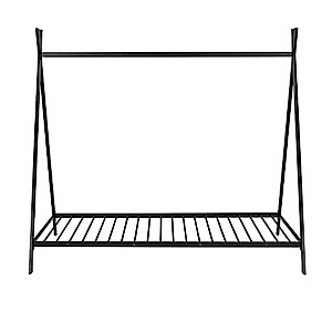 Merax Montessori Bed Twin Metal Teepee Bed for Kids, No Box Spring Needed, Noise Free (Twin,Black)