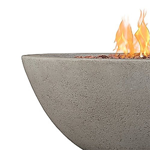 Afuera Living Contemporary Propane Fire Bowl in Glacier Gray
