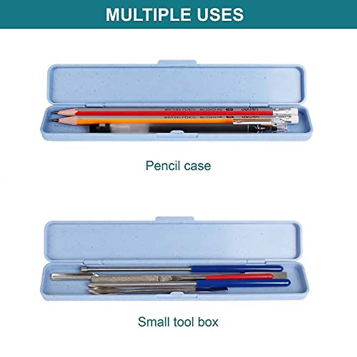Small Pencil Box - Plastic Pencil Case for School Boys and Girls School Supply,Pencil Cases for Adults,Pencil Case Aesthetic,Multipurpose Brushes Box, Cosmetic Pencil Cases,Travel Toiletry cases
