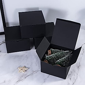 NIGNYA Black Gift Boxes, 20 pcs Large Gift Boxes with Lids Bridesmaid Proposal Box Weddings Party for Presents, 6x6x4 inch, Easy Assemble