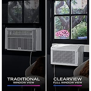GE Profile ClearView Inverter Window Air Conditioner 12,200 BTU, Inverter Technology, Ultra Quiet for Large Rooms, Full Window View with Easy Installation, Energy-Efficient, 12K Window AC Unit, White