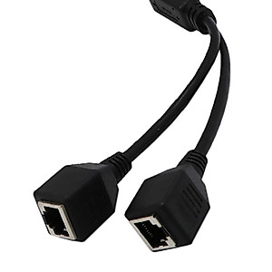 RJ45 Splitter Cable Connectors Adapter, Ethernet Splitter 1 to 2 Ethernet Extender Connecter Cat5 Splitter LAN Ethernet Network Splitter Cable Adapter for Cat5 Cat6 Cat7
