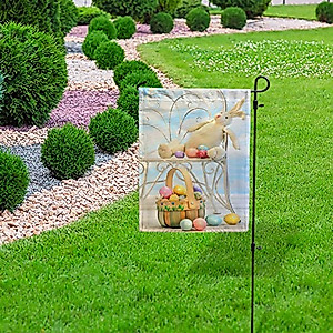My Little Nest Seasonal Garden Flag Easter Bunny Eggs Vertical Garden Flags Double Sided for Home Farmhouse Yard Holiday Flag Outdoor Decoration Banner 28"x40"