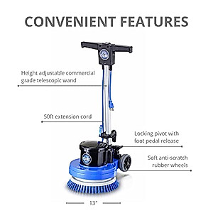 Prolux Core Floor Buffer - Heavy Duty Single Pad Commercial Floor Polisher and Tile Scrubber